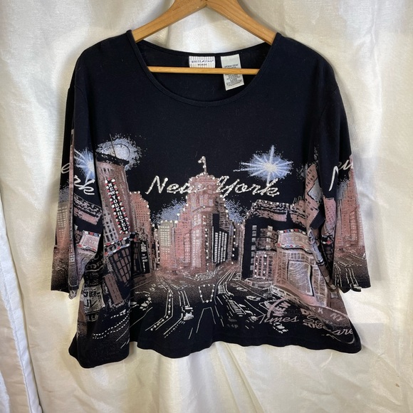 White Stag | Tops | Plus Size Y2k Nyc Times Square Fireworks Rhinestone ...